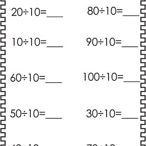 10 Printable Division Worksheets. Numbers 1-10. 3rd-5th Grade Math. - Etsy
