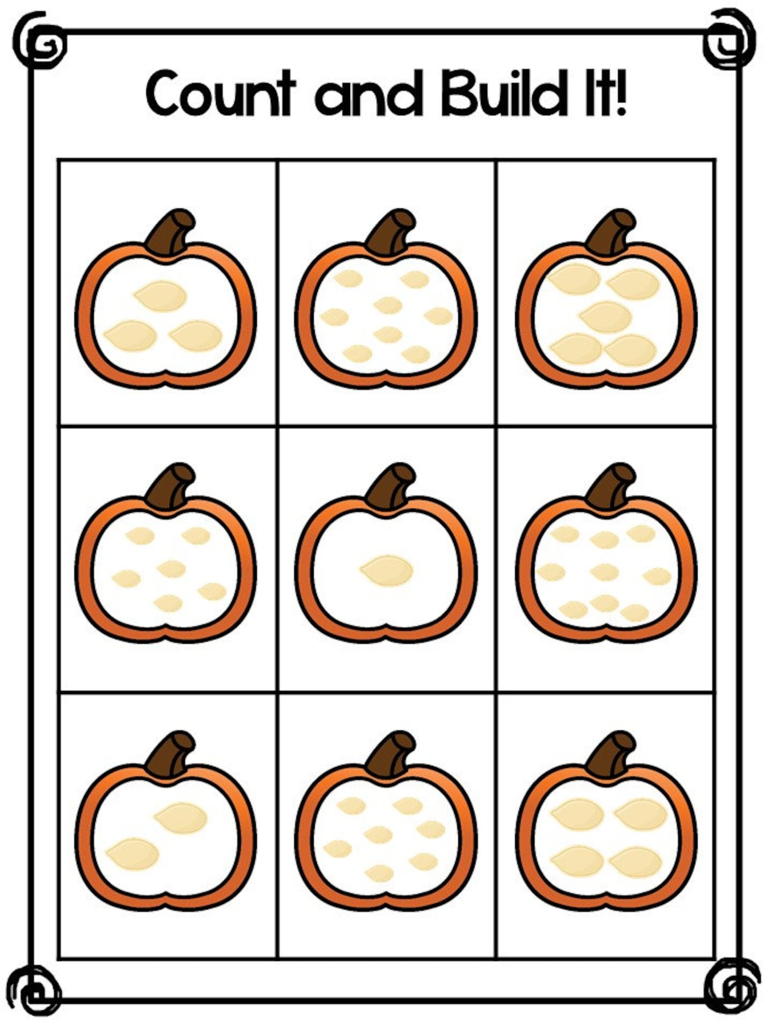 20 Printable Count and Build Worksheets/work Mats. 10 Colored | Etsy