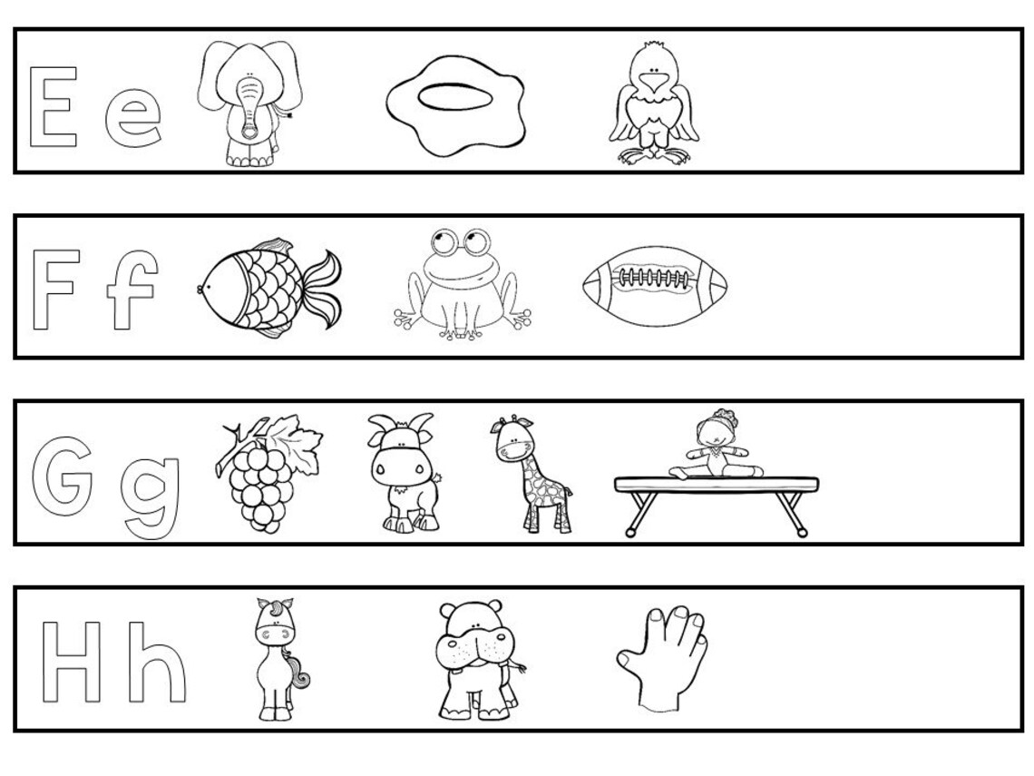 26 Printable Alphabet Bracelets. Preschool-kdg Phonics. | Etsy