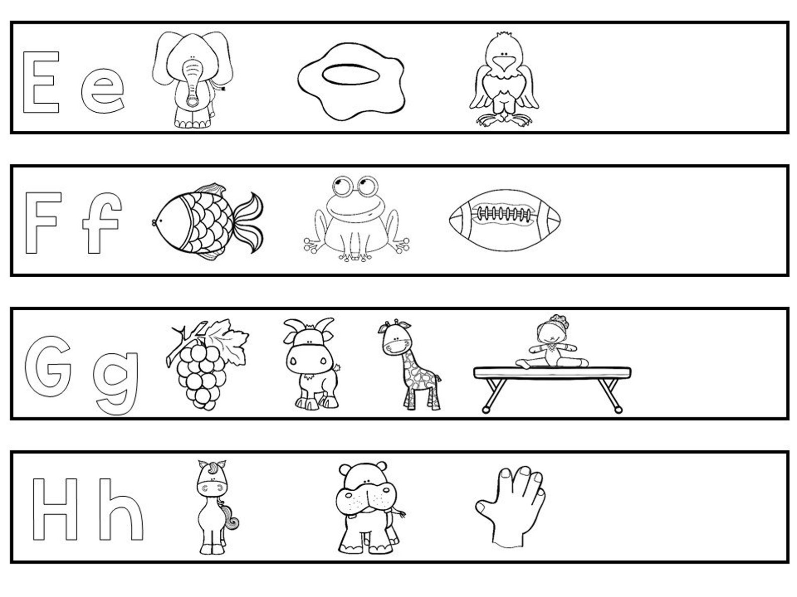 26 Printable Alphabet Bracelets. Preschool-kdg Phonics. | Etsy