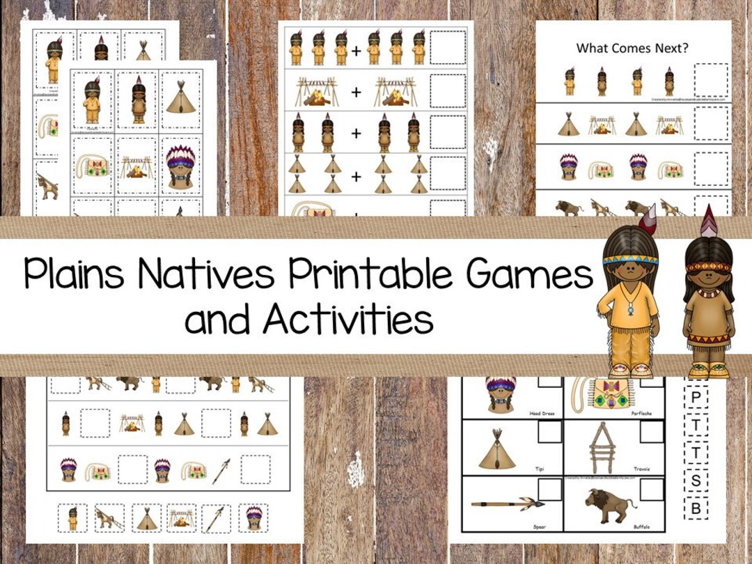 30 Plains Natives Games Download. Games and Activities in PDF Files. - Etsy