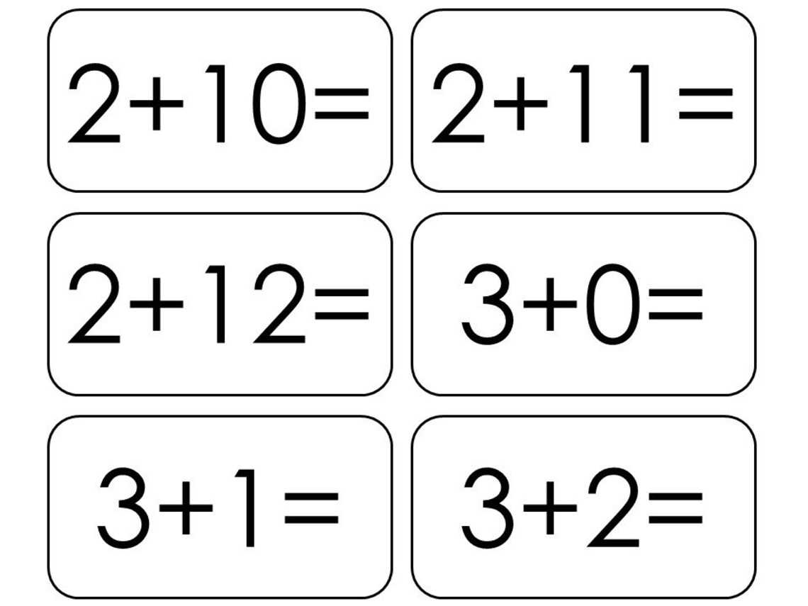 169 Printable Addition Flashcards. Facts 0-12. Preschool Thru 3rd Grade ...