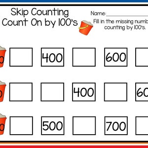 40 Printable Summer Themed Skip Counting Worksheets/work Mats. Count by ...