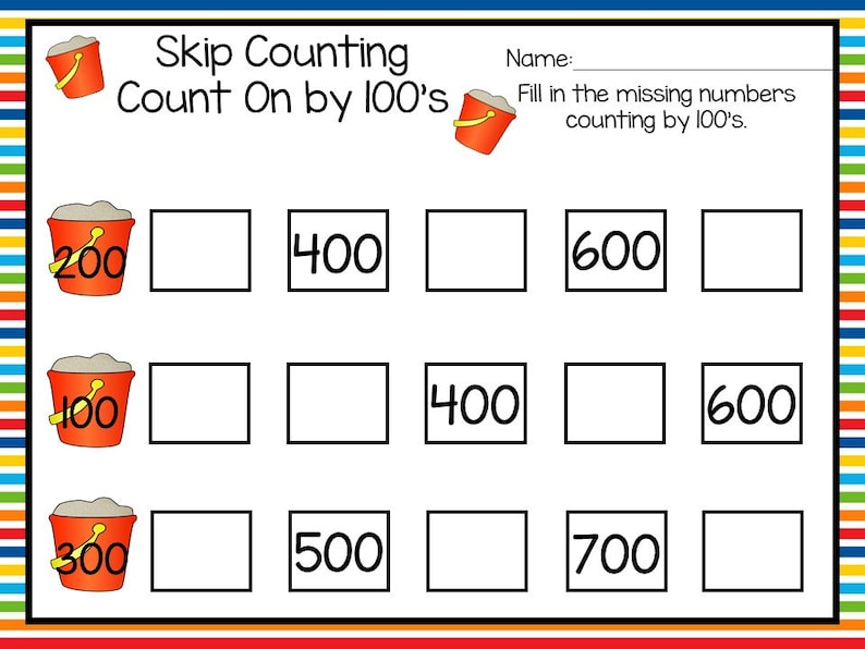 40 Printable Summer Themed Skip Counting Worksheets/work Mats. - Etsy