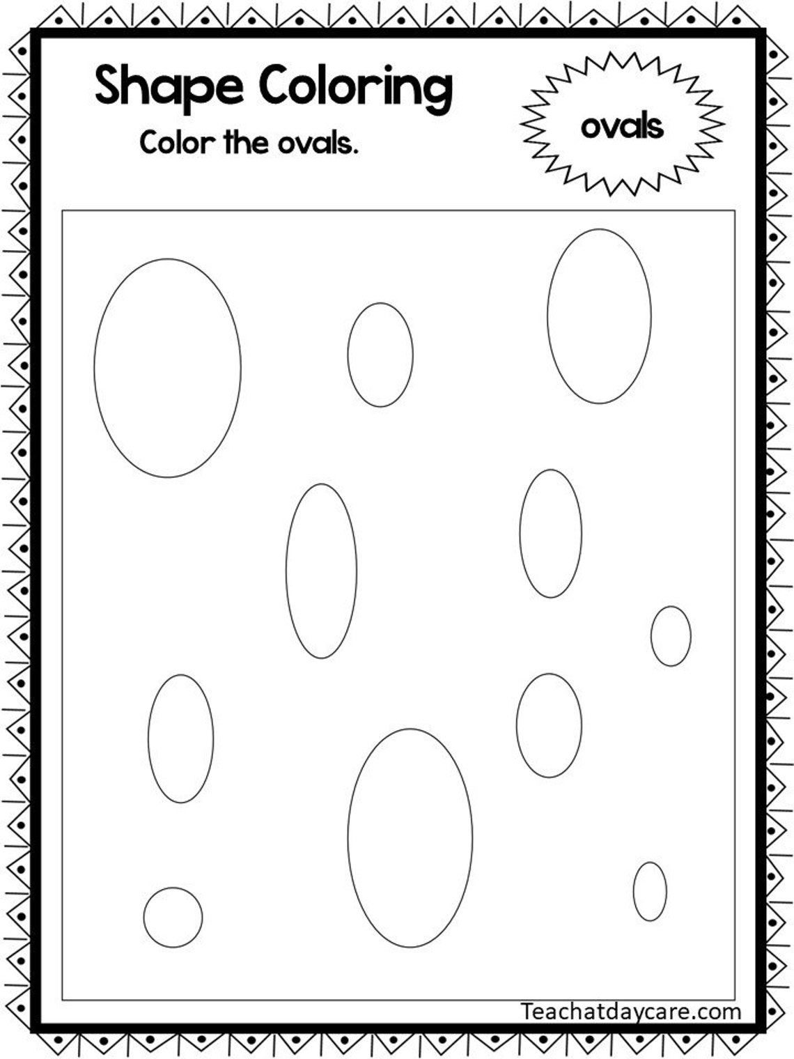 12 Color the Shapes Preschool and Kindergarten Worksheets. - Etsy