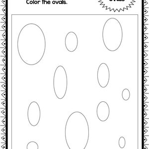 12 Color the Shapes Preschool and Kindergarten Worksheets. Child Math ...