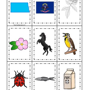 30 North Dakota State Symbols Themed Learning Games Download. ZIP File ...