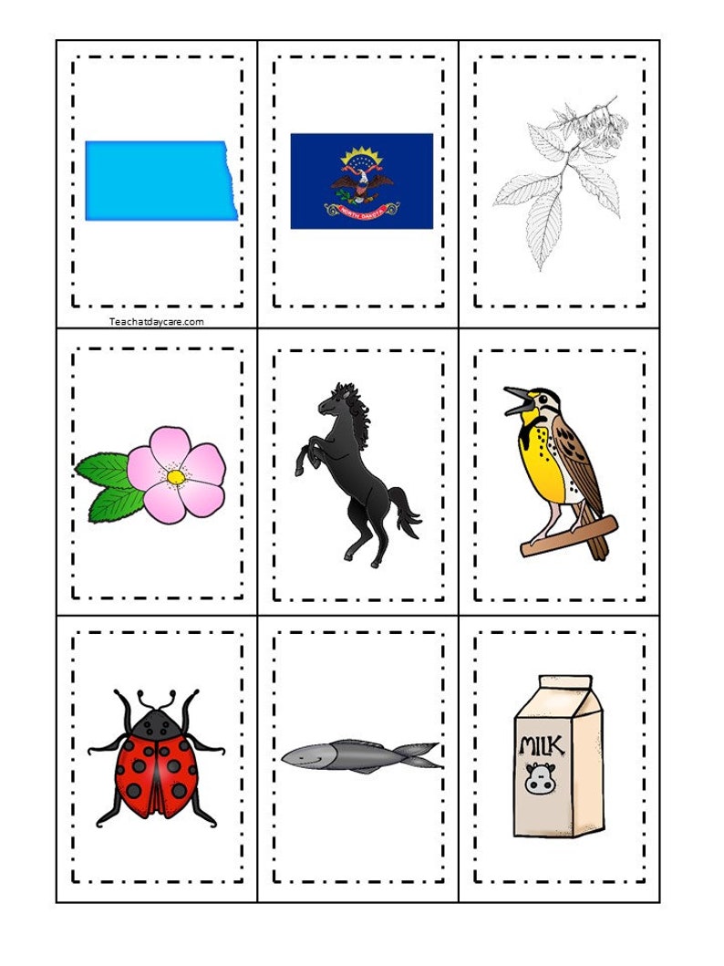 30 North Dakota State Symbols Themed Learning Games Download. | Etsy