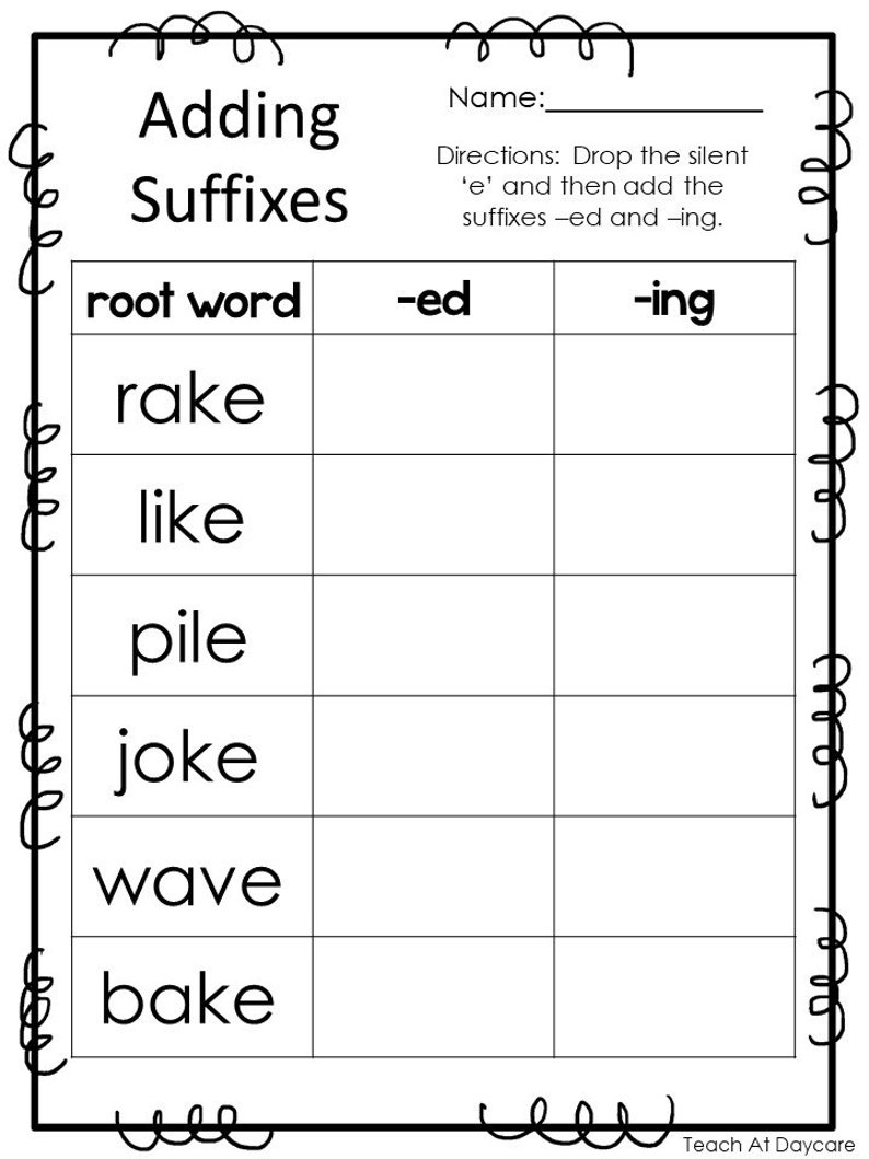 10 Printable Adding Suffixes Worksheets. 1st-2nd Grade ELA - Etsy Canada