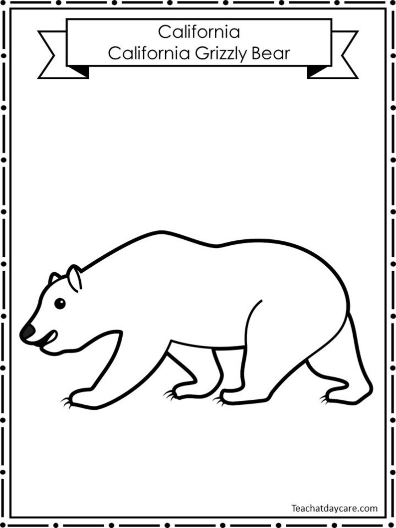 50 Printable State Animals Color Worksheets. Preschool and | Etsy