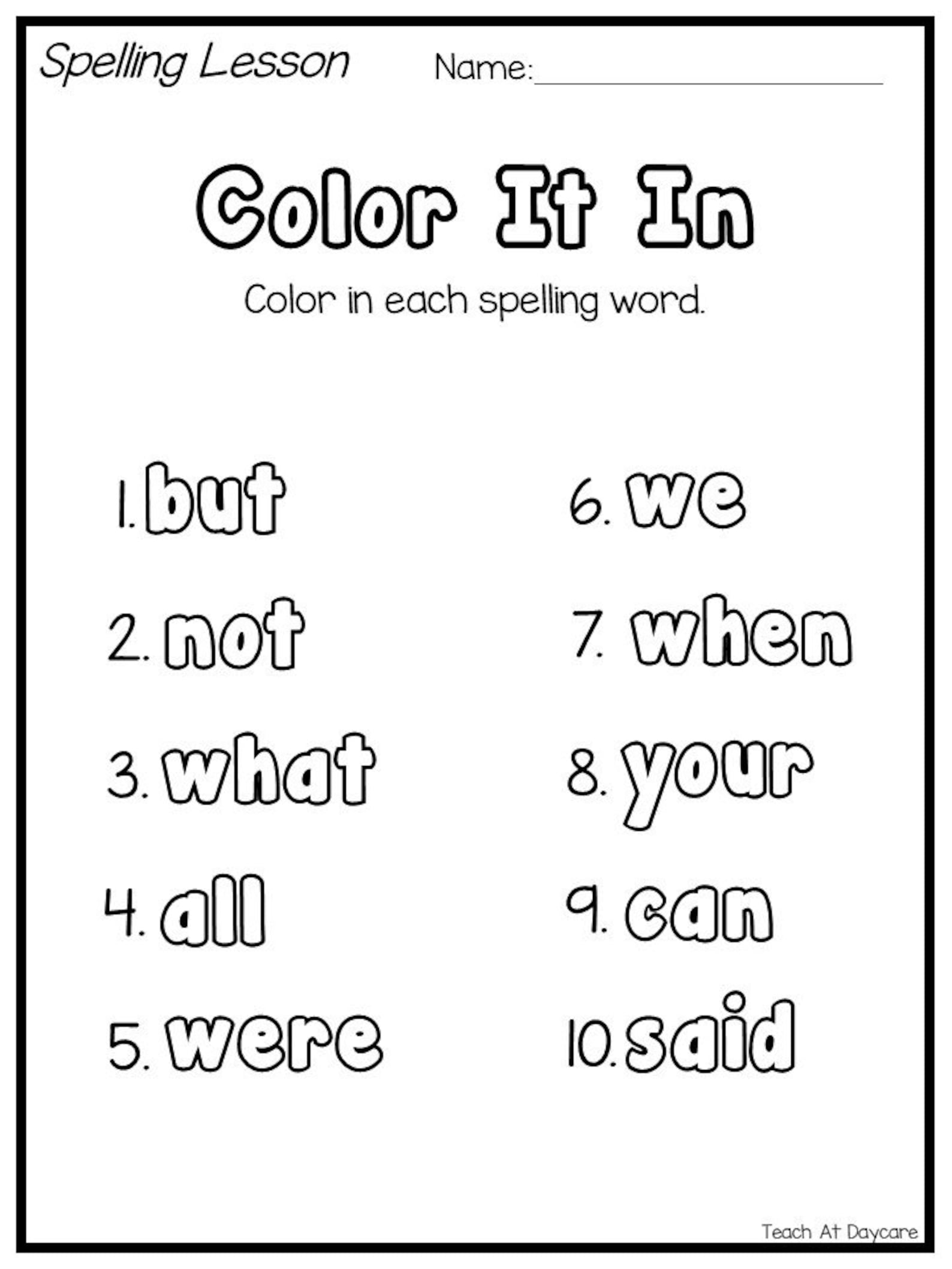 Fry First Hundred Words 31-40 Single Week Spelling Unit. Trace, Box ...