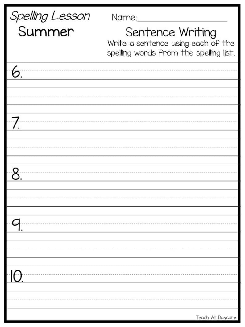 First Grade Summer Themed Words Spelling Activity. | Etsy