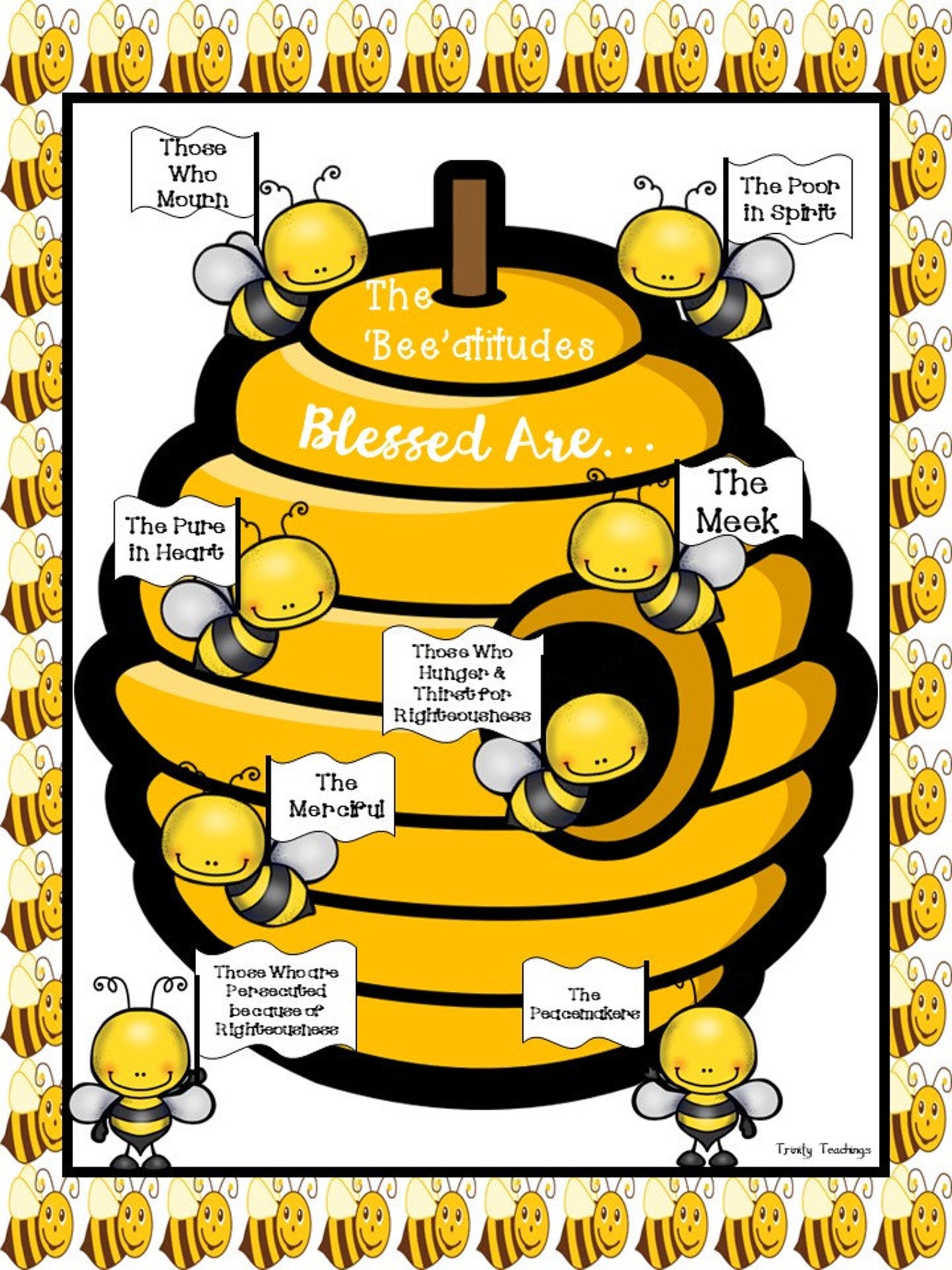 Bee Atitudes Learning Packet. Bee Themed Beatitudes . Activities and ...