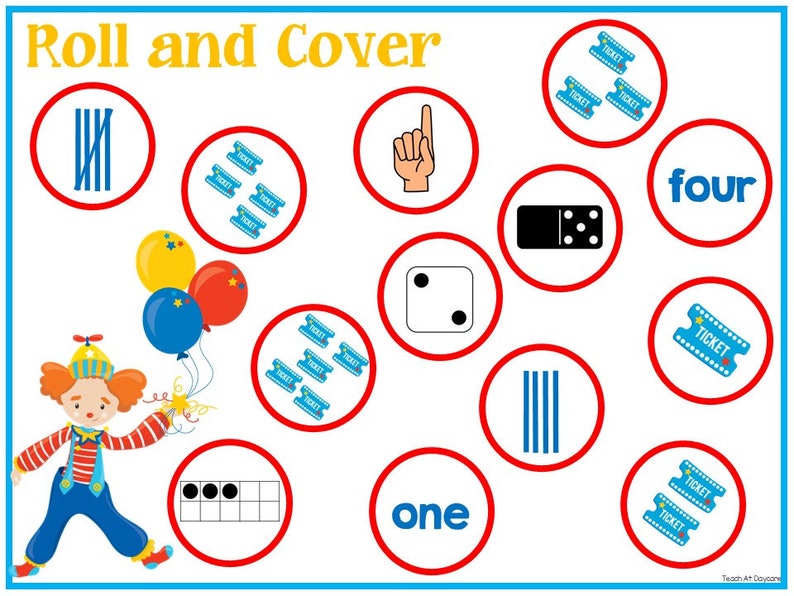 10 Printable Circus Themed Kindergarten Math Center Games and ...