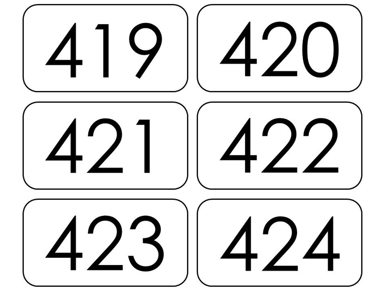 100 Printable Numbers 401-500 Flashcards. Preschool Thru Third - Etsy