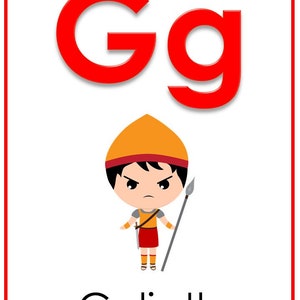 26 Printable Bible Alphabet Posters. Preschool-kindergarten Phonics. - Etsy