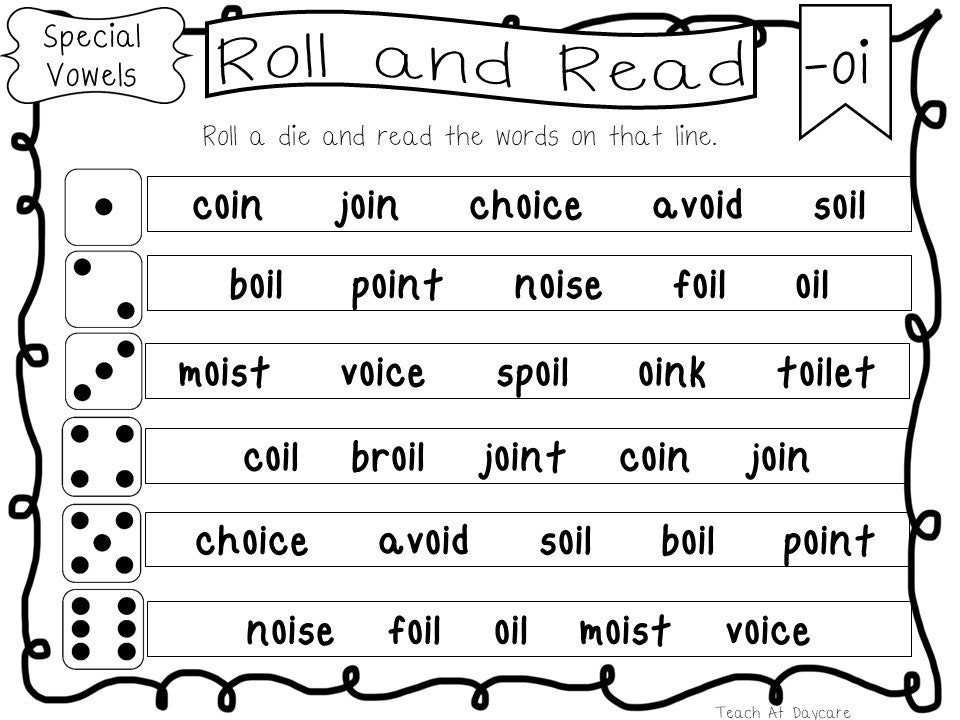 10 Printable Roll and Read Special Vowel and Double Vowel - Etsy Canada
