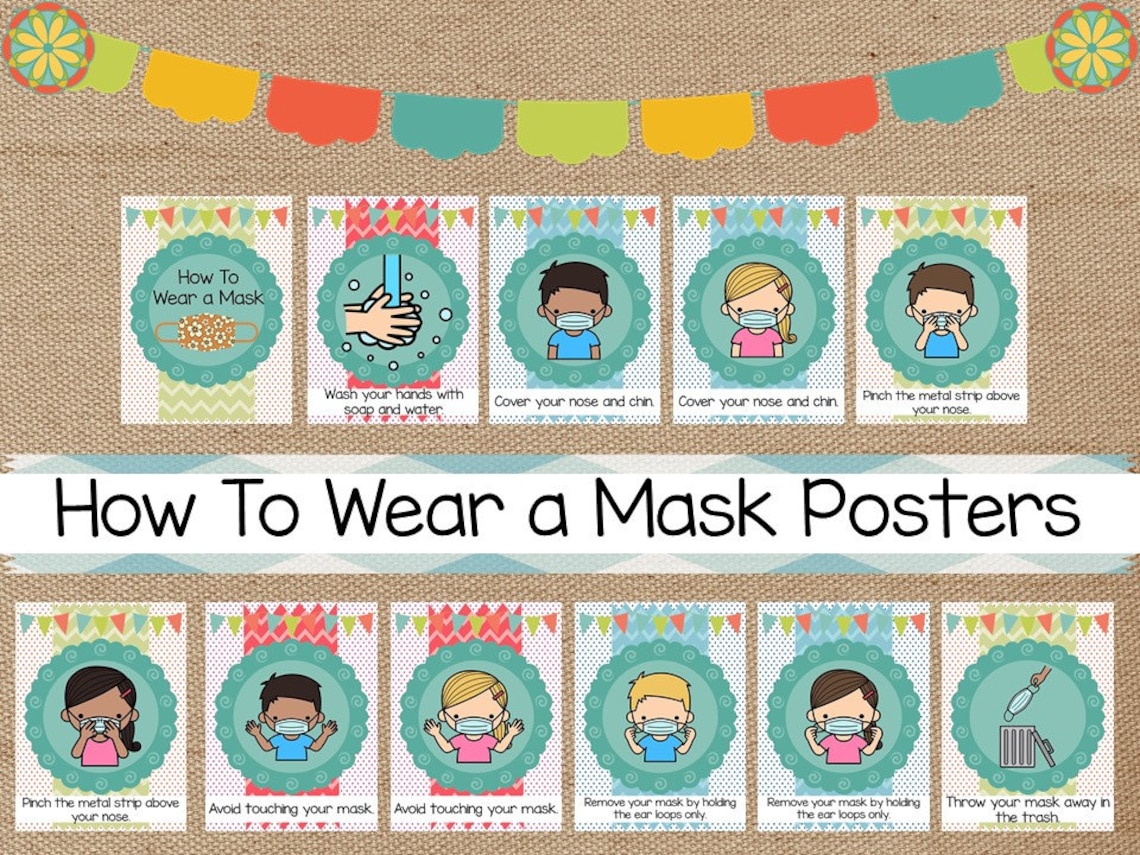 11 How To Wear a Mask Posters. Coronavirus Safety Posters. | Etsy