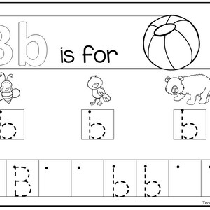26 Alphabet Phonics Color, Box Tracing and Box Writing Worksheets ...