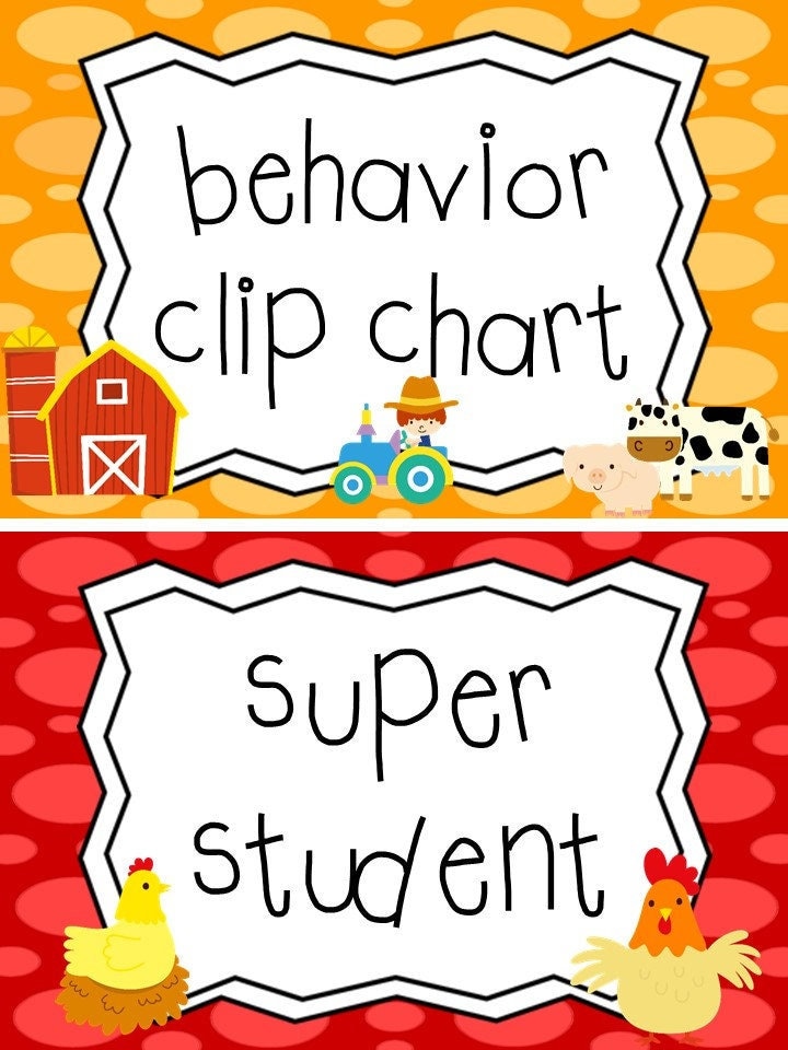 Farm Theme Behavior Clip Chart, Classroom Management (printable) - Etsy