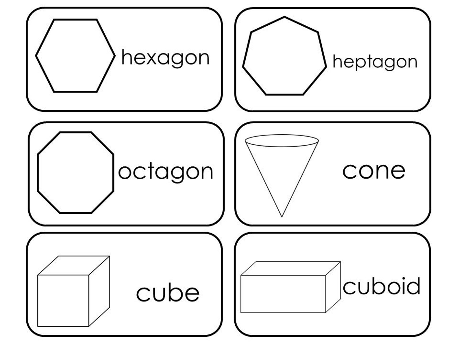 29 Printable 2D and 3D Shapes Flashcards. Preschool-3rd Grade Math. - Etsy
