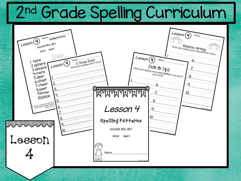 2nd Grade Spelling Curriculum Unit. 38 Weekly Lessons. Prints 663 Pages ...