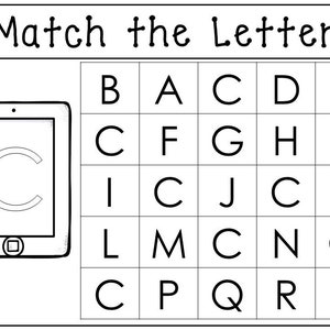 Uppercase Match the Letter Worksheets Work Mats. Preschool-kindergarten ...