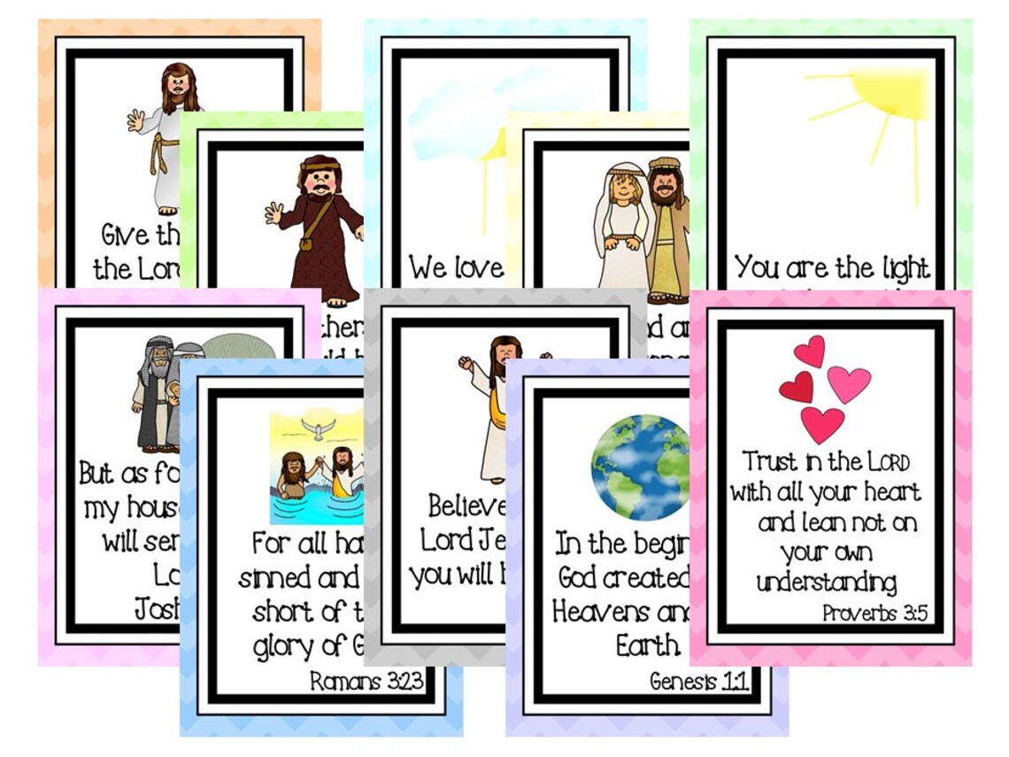 10 Printable Bible Verse Posters. Full Page Classroom Wall - Etsy