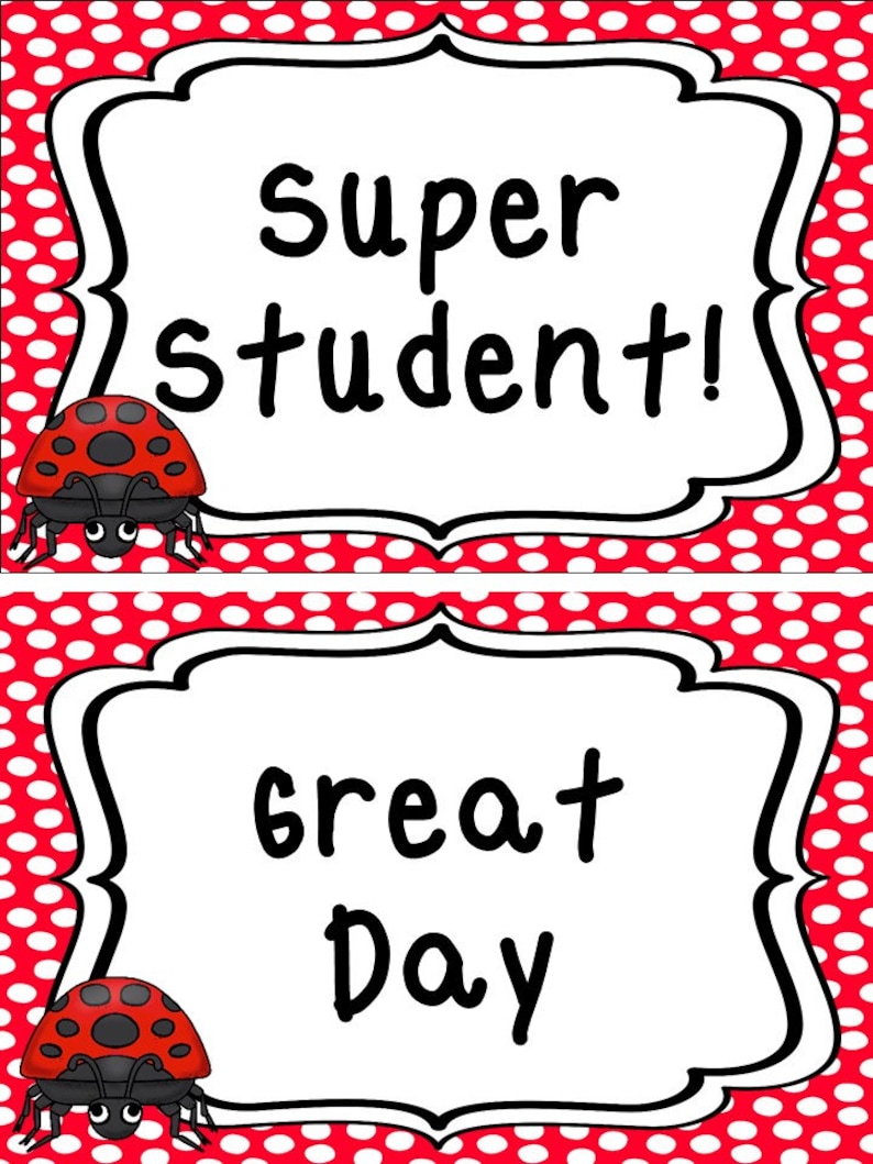 Ladybugs Themed Printable Classroom Accessories and Decor Bulletin ...
