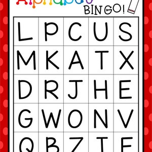Alphabet BINGO Game and Worksheets. Color & Black and White. - Etsy