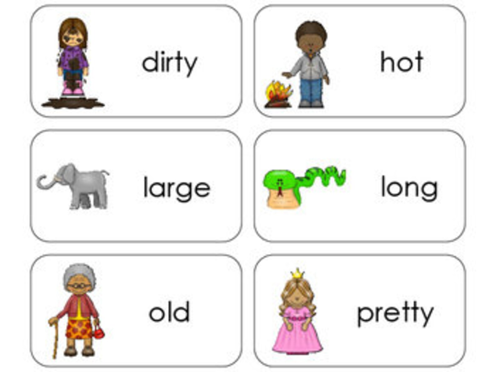 11 Adjectives Beginning Stages Quick Reference Flashcards. Daycare-1st ...