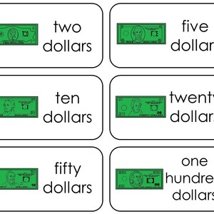 Printable Money Flashcards. Preschool Thru Third Grade Educational Math ...