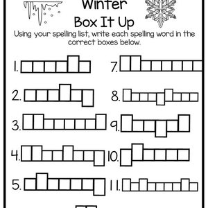 Second Grade Winter Themed Words Spelling Activity. Supplemental ...