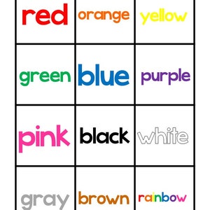 Colors Printable Work Mats With 12 Matching Cards. - Etsy