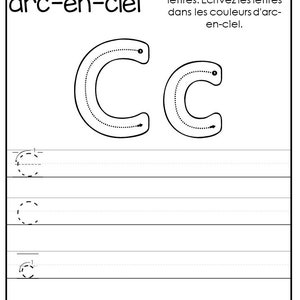 26 Printable Alphabet Rainbow Trace the Letters in French Worksheets ...