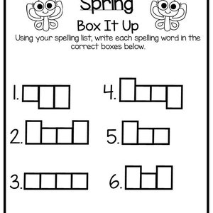 Kindergarten Spring Themed Words Spelling Unit. Single Week ...