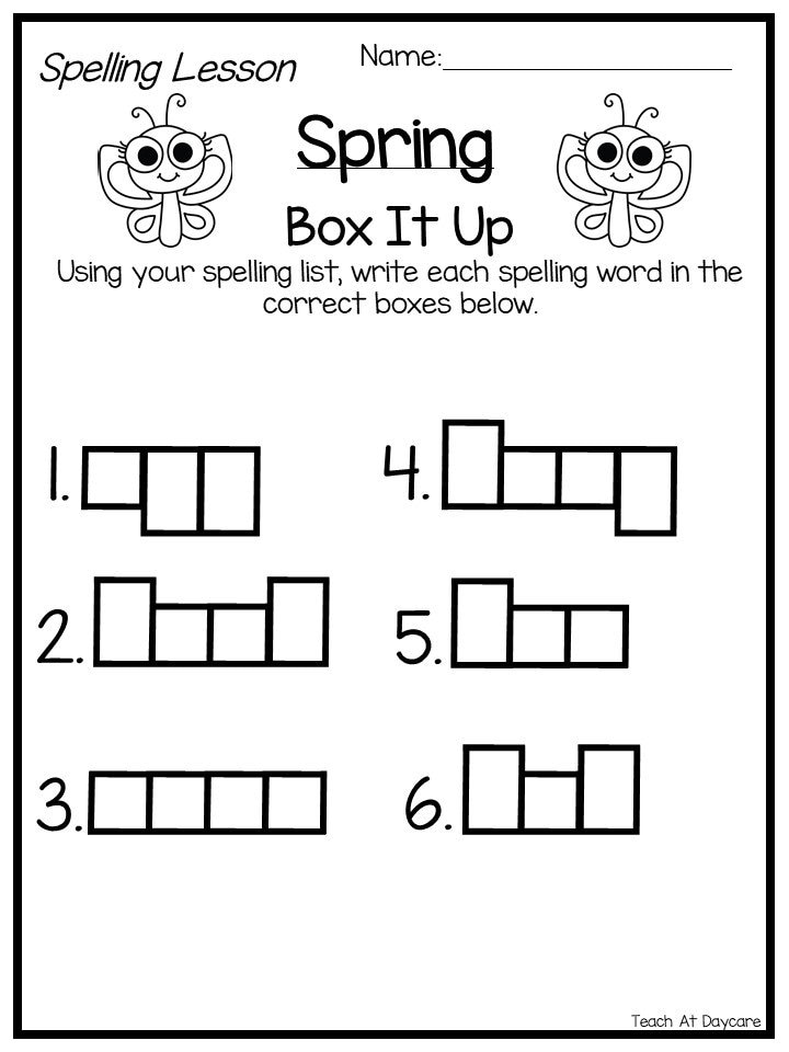 Kindergarten Spring Themed Words Spelling Unit. Single Week ...