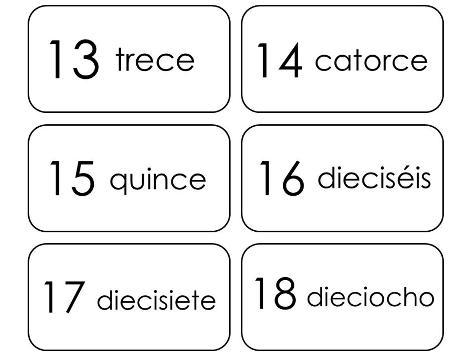 20 Printable Spanish Numbers 1-20 Flashcards. Preschool Thru - Etsy