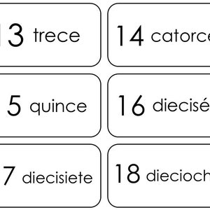 20 Printable Spanish Numbers 1-20 Flashcards. Preschool Thru Third ...