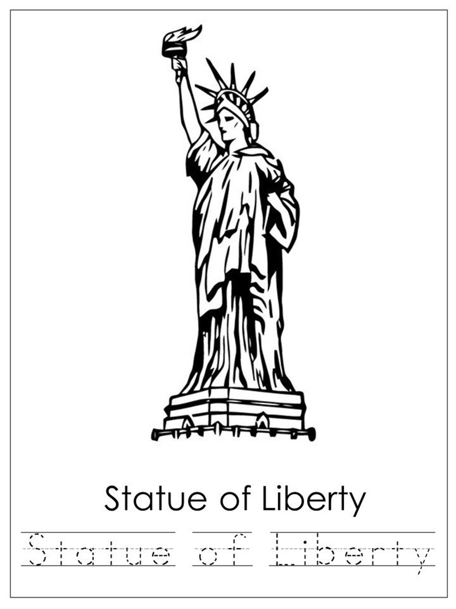 8 My America Symbols Color and Tracing Sheets. Preschool and - Etsy