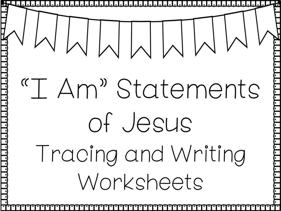 I Am Statements of Jesus Handwriting and Color Worksheets. Bible Verse ...