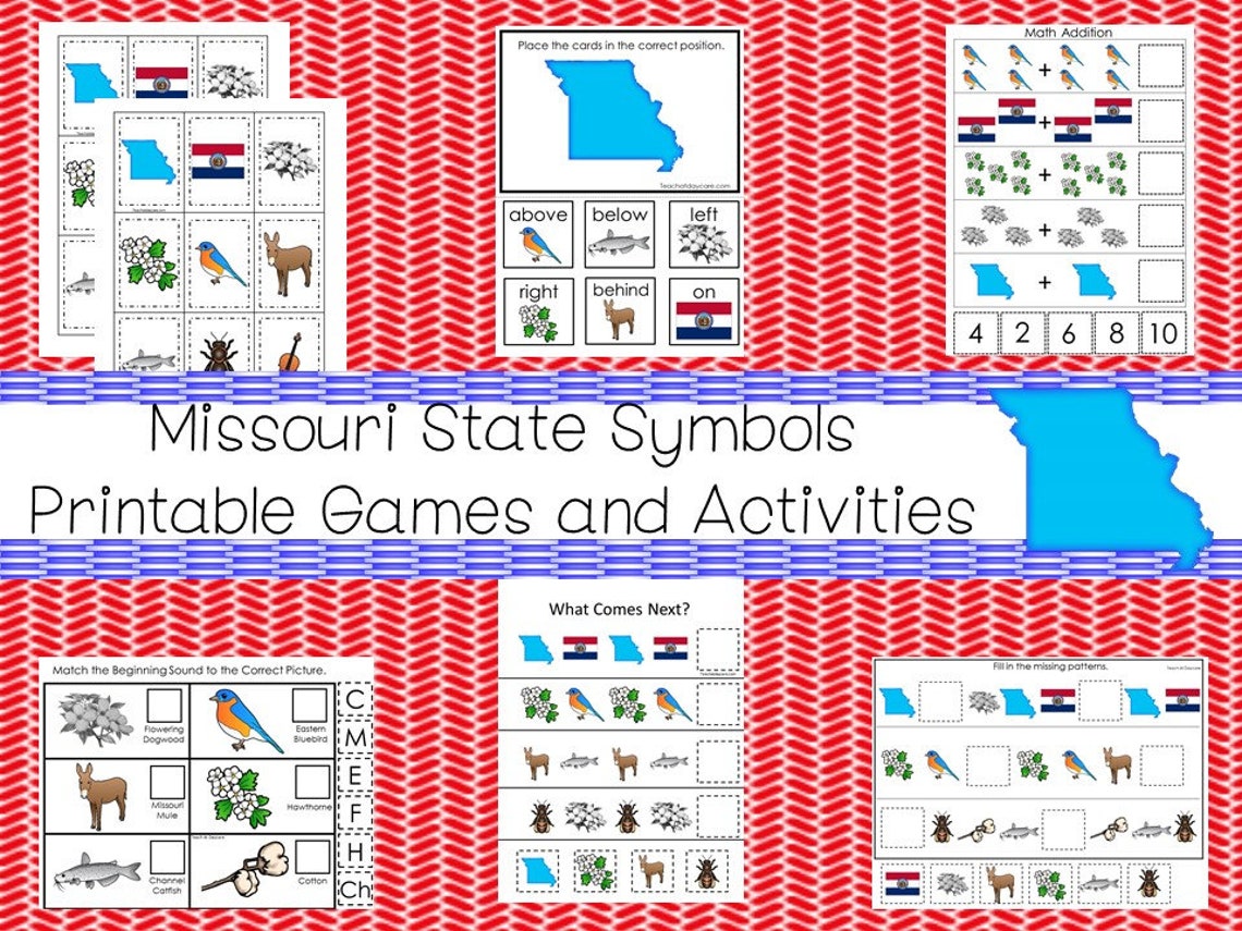 30 Missouri State Symbols themed Learning Games Download. ZIP | Etsy