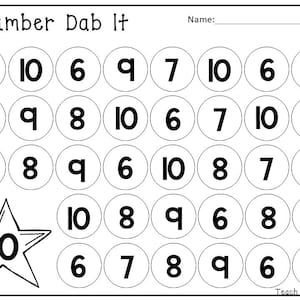 20 Printable Numbers 1-20 Dab It Worksheets. Preschool-kindergarten ...