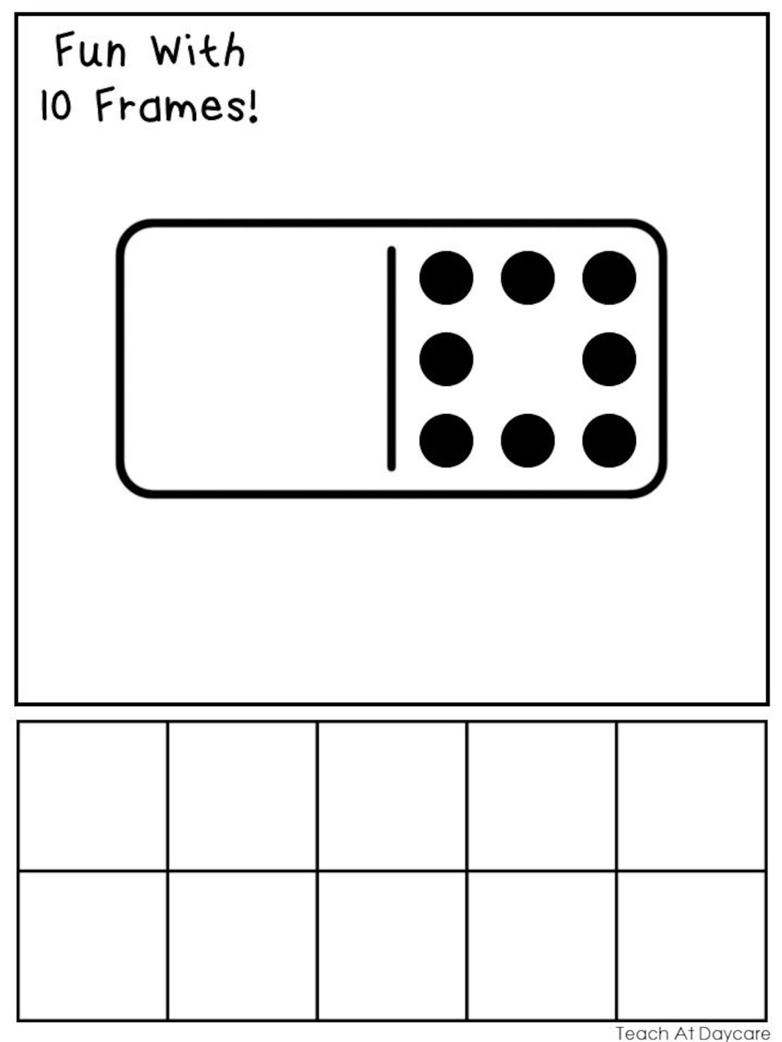 60 Printable Fun With 10 Frames Numbers 1-10 Worksheets. | Etsy
