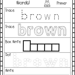 52 Printable Let's Learn Dolch Primer Sight Words Worksheets. Prek ...
