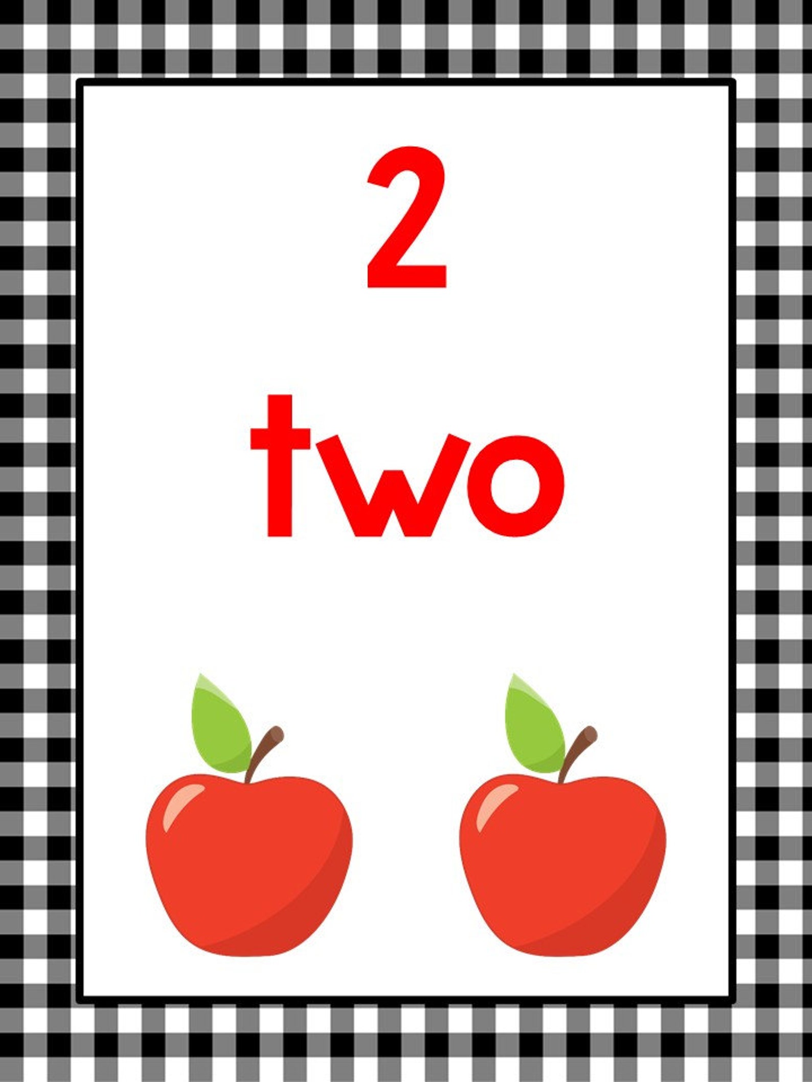 20 Printable Apple themed Numbers Posters. Numbers 1-20. | Etsy