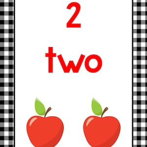 20 Printable Apple Themed Numbers Posters. Numbers 1-20. Classroom Wall ...