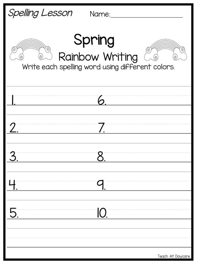 First Grade Spring Themed Words Spelling Activity. Supplemental ...