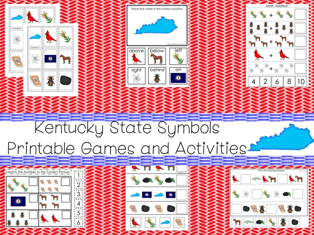30 Kentucky State Symbols Themed Learning Games Download. ZIP File ...