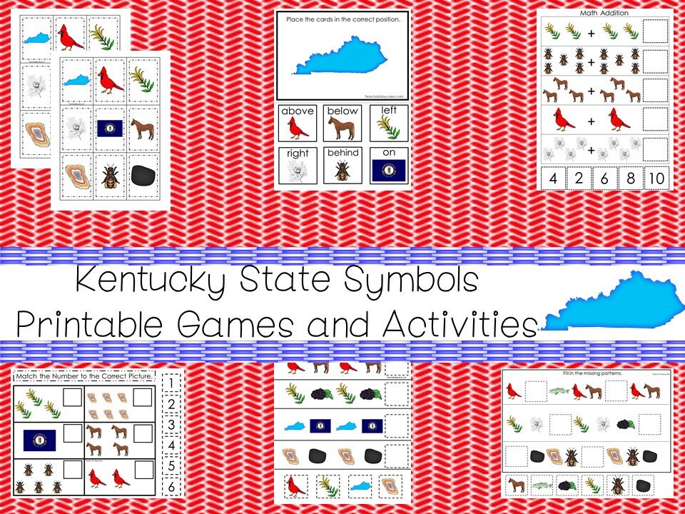 30 Kentucky State Symbols themed Learning Games Download. ZIP | Etsy